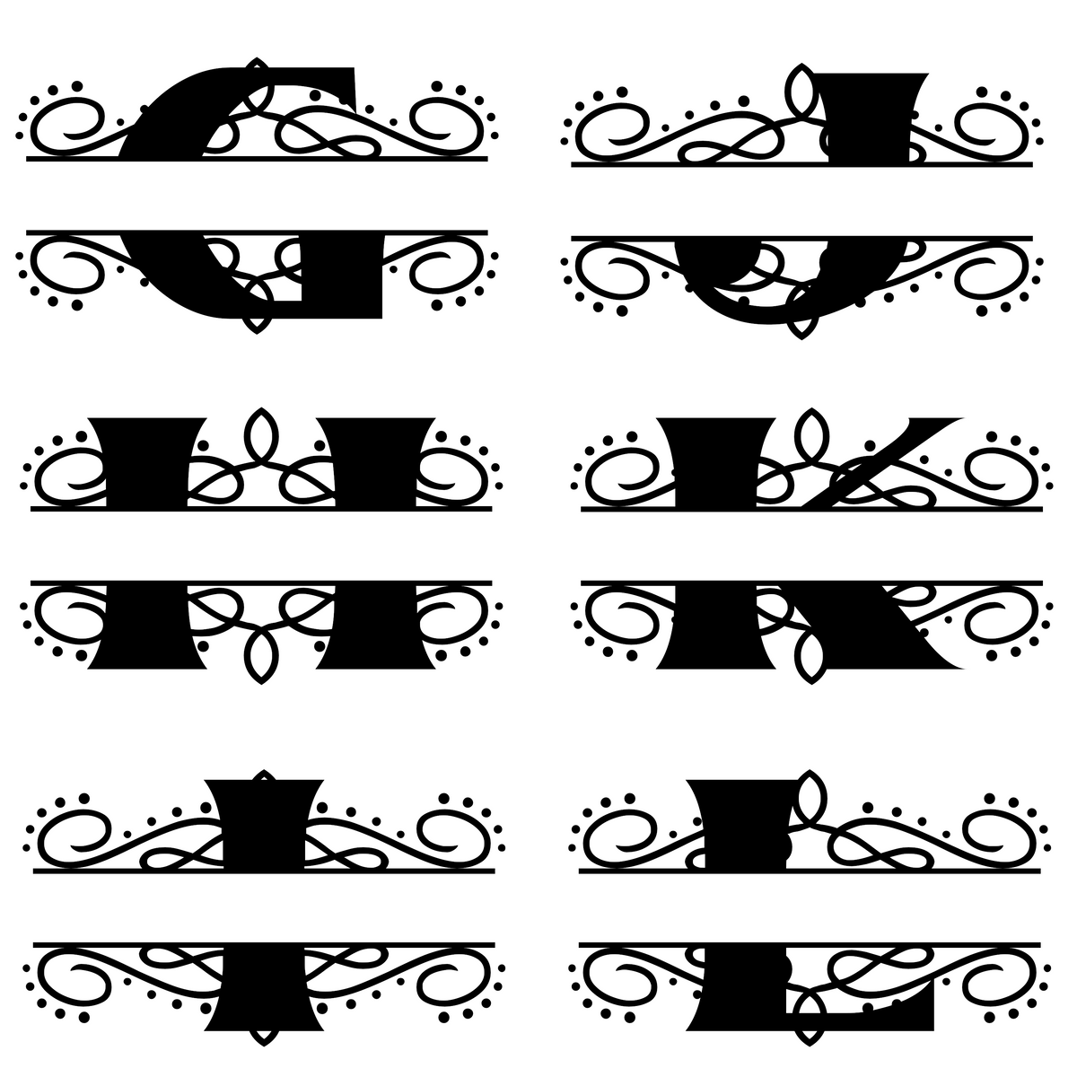 Personalized Split Monogram Vinyl Decal – Custom Name Design 2 – Shay's ...